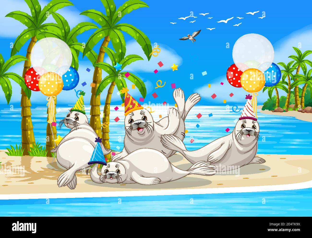 Seal on sand Stock Vector Images - Alamy