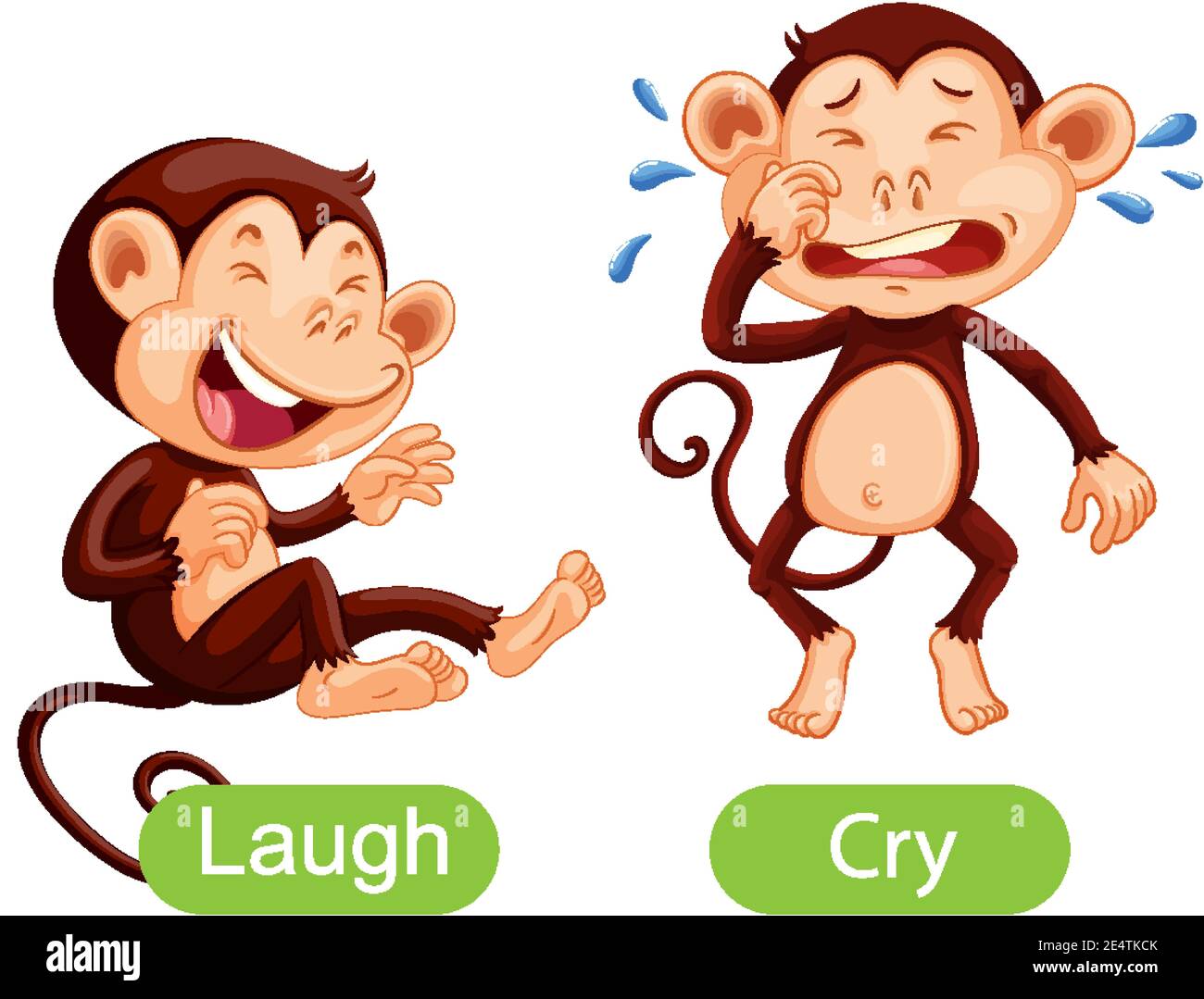 Opposite words with laugh and cry illustration Stock Vector Image & Art ...