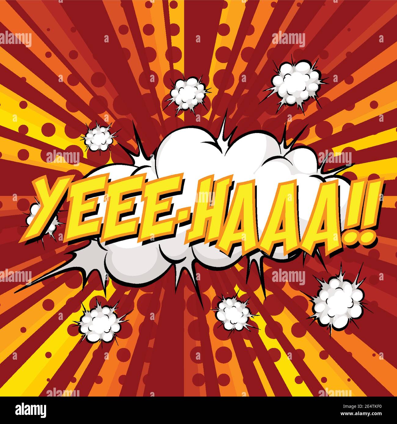 YEE-HAA wording comic speech bubble on burst illustration Stock Vector ...