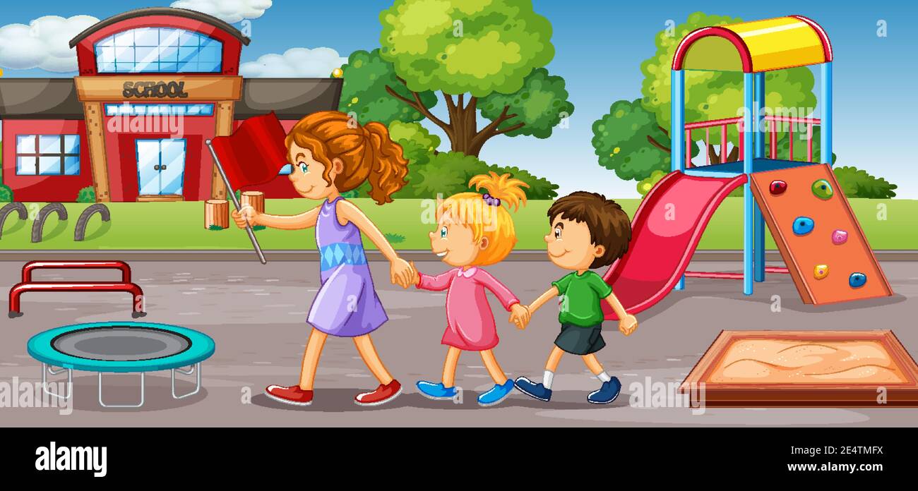 Student at school playground illustration Stock Vector Image & Art - Alamy