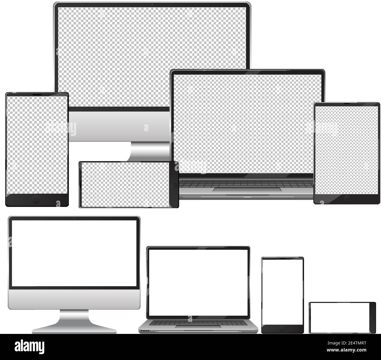 Set of electronic devices on white background illustration Stock Vector ...
