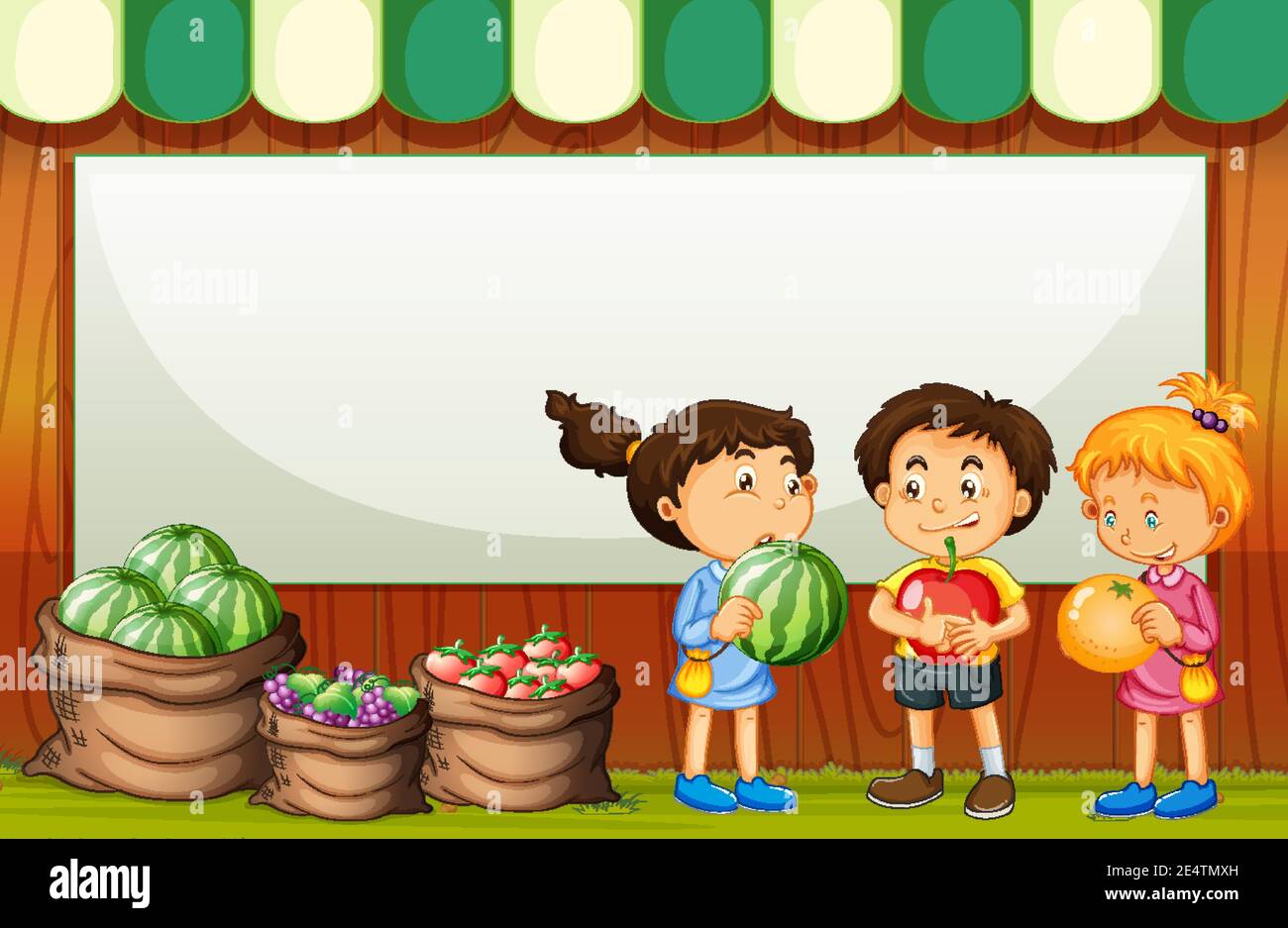 Fruit Market Cartoon