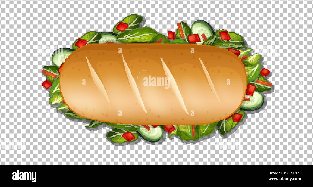Sandwich on transparent background illustration Stock Vector Image ...