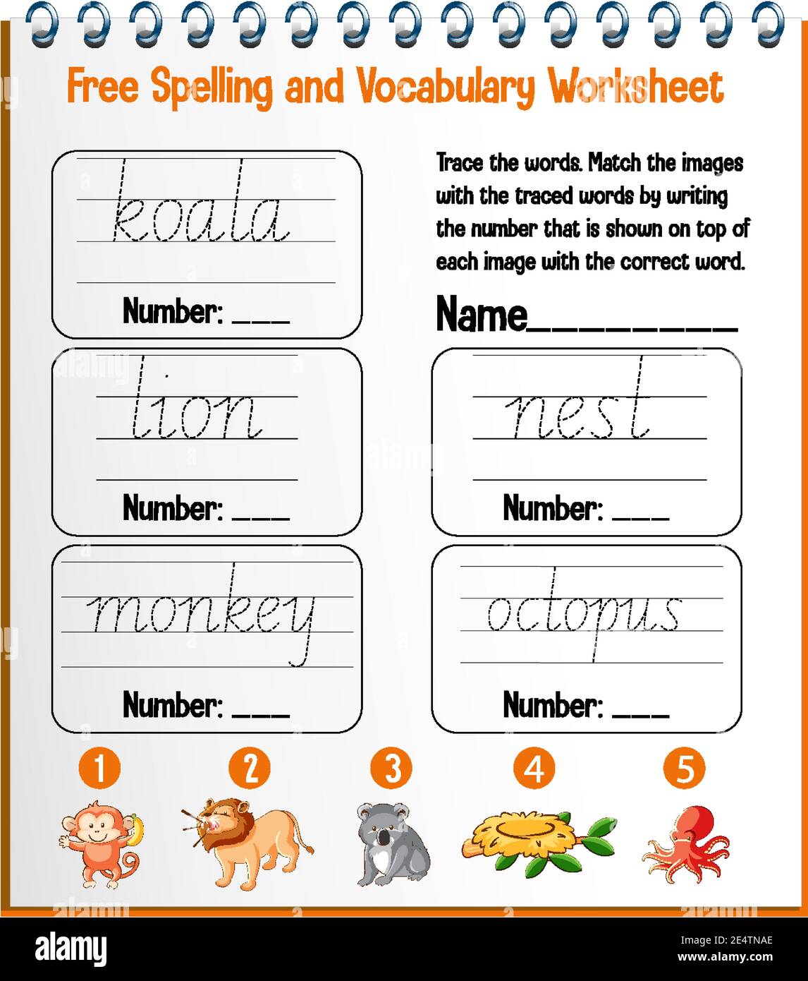 English alphabet tracing worksheets illustration Stock Vector Image ...