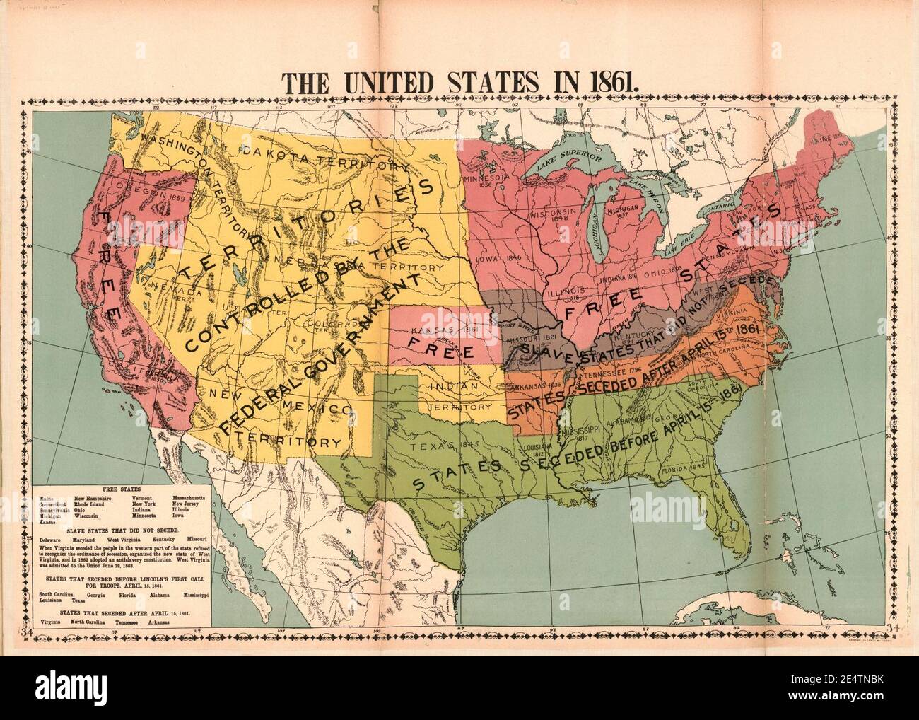 McConnell's Historical maps of the United States Stock Photo - Alamy