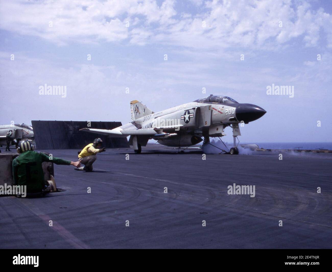 McDonnell F-4J Phantom II of VF-74 is launched from USS Forrestal (CVA ...