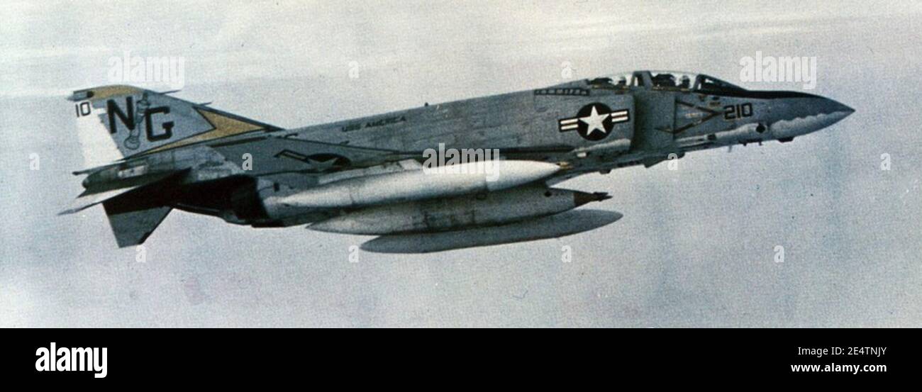 McDonnell F-4J Phantom of VF-92 in flight, in 1970 Stock Photo - Alamy