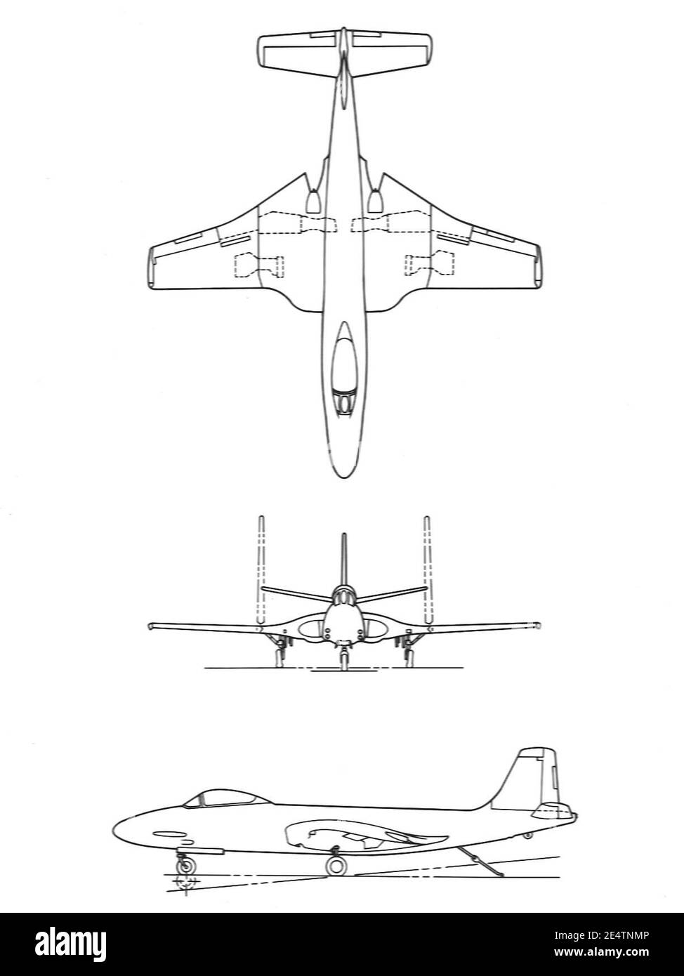 Mcdonnell f2h 3 banshee line drawings hi-res stock photography and ...