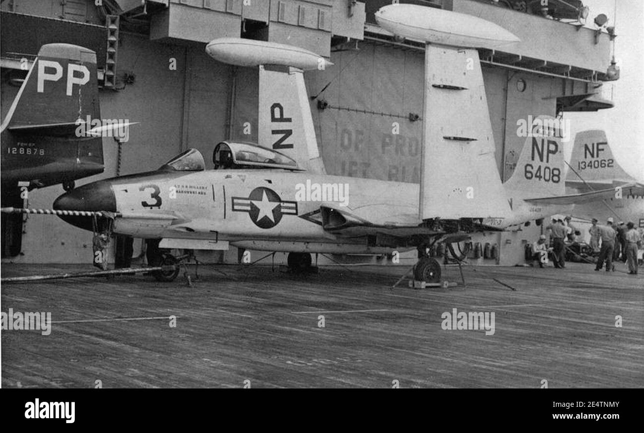 McDonnell F2H-3 Banshee of VC-3 Det.J aboard USS Shangri-La (CVA-38 ...