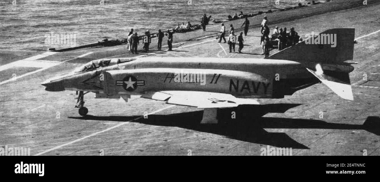 McDonnell F4H-1F Phantom II aboard USS Independence (CVA-62), in 1960 ...