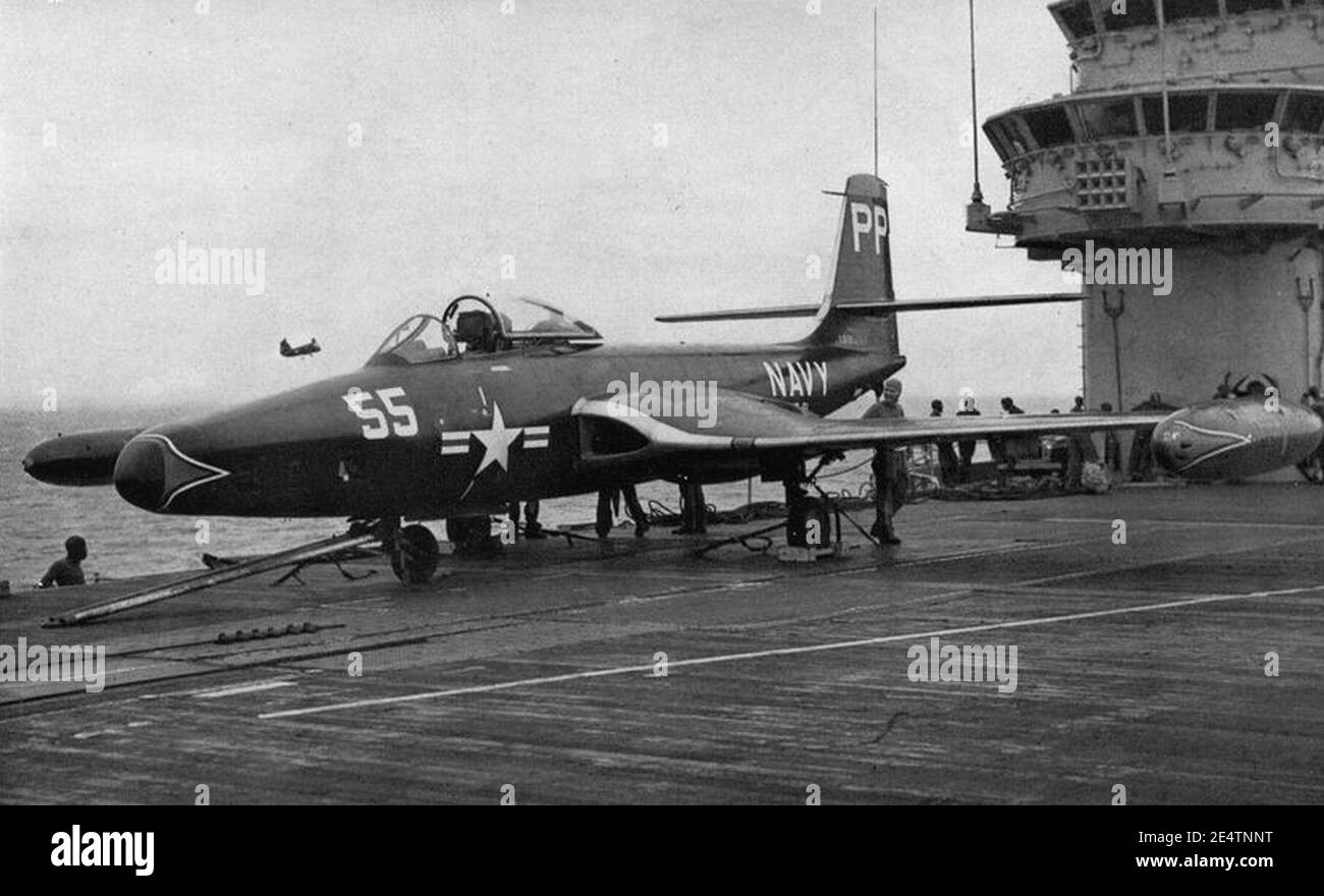 McDonnell F2H-2P Banshee of VC-61 Det. J aboard USS Shangri-La (CVA-38 ...