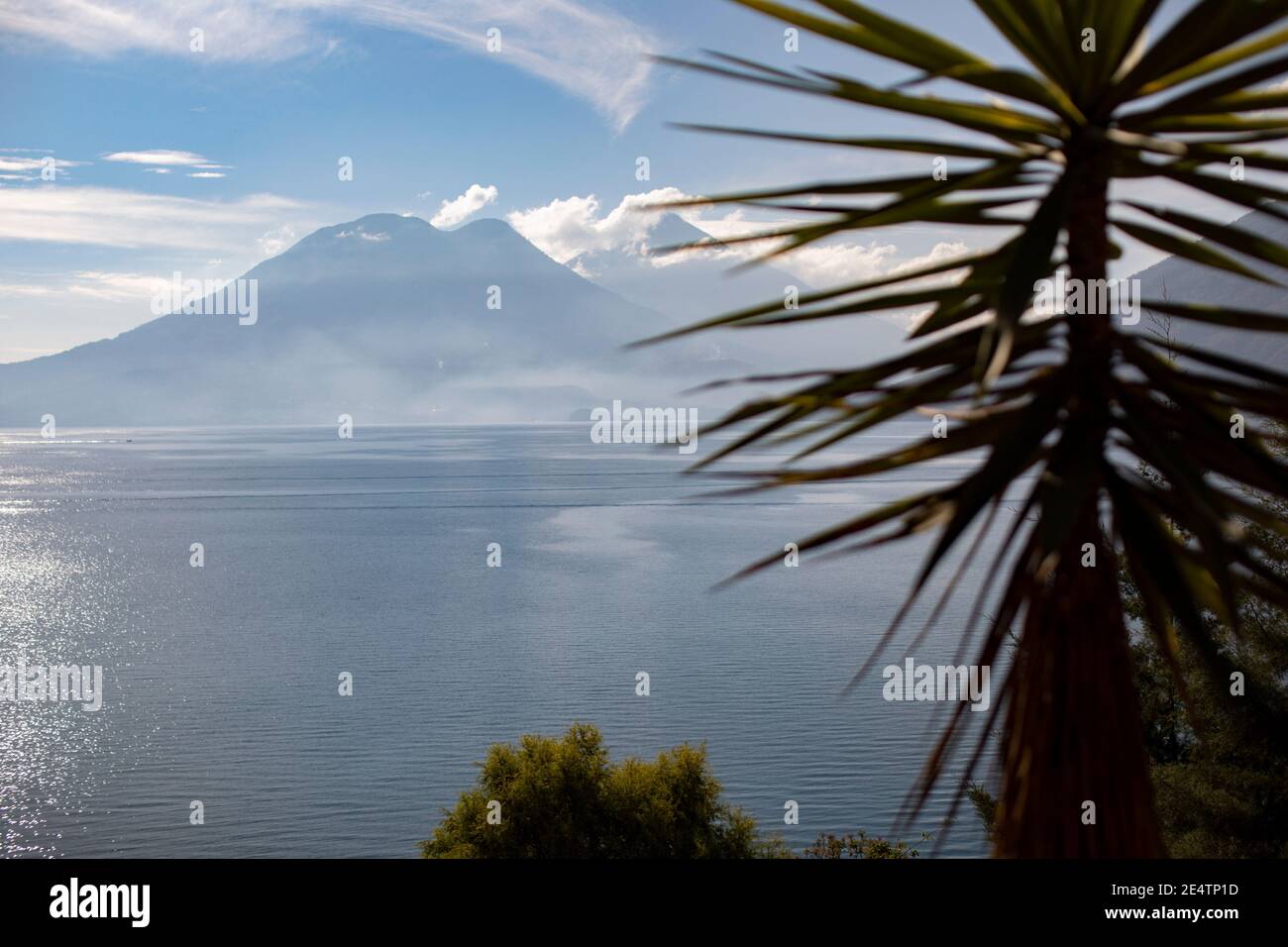 Lake Atitlan and Volcán Tolimán as seen from San Marcos la Laguna ...