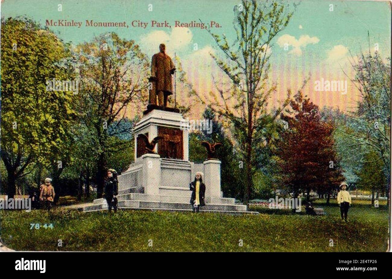 McKinley Monument, City Park, Reading, Pa 1907 Stock Photo - Alamy
