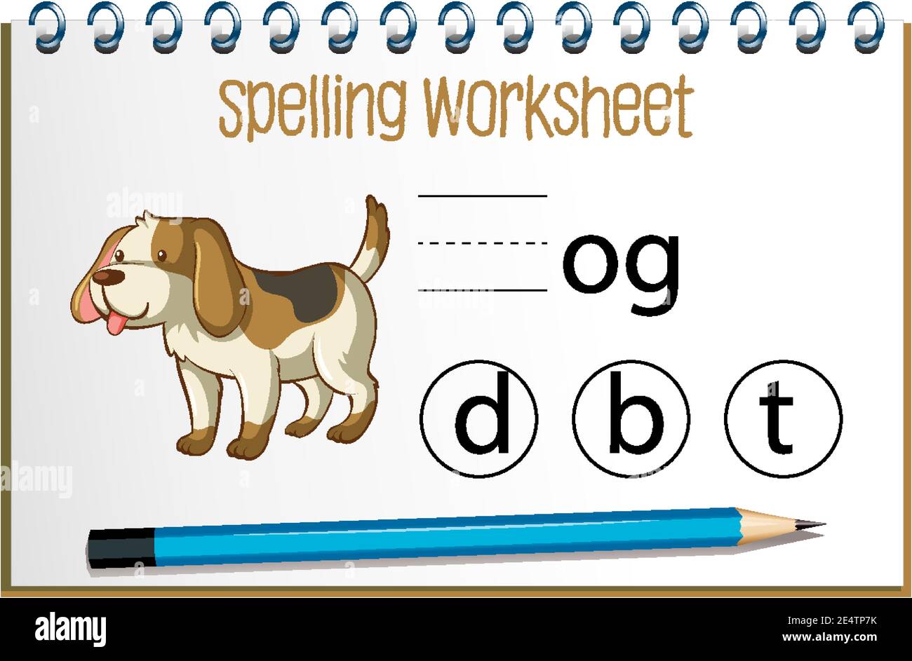 Find missing letter with dog illustration Stock Vector Image & Art - Alamy