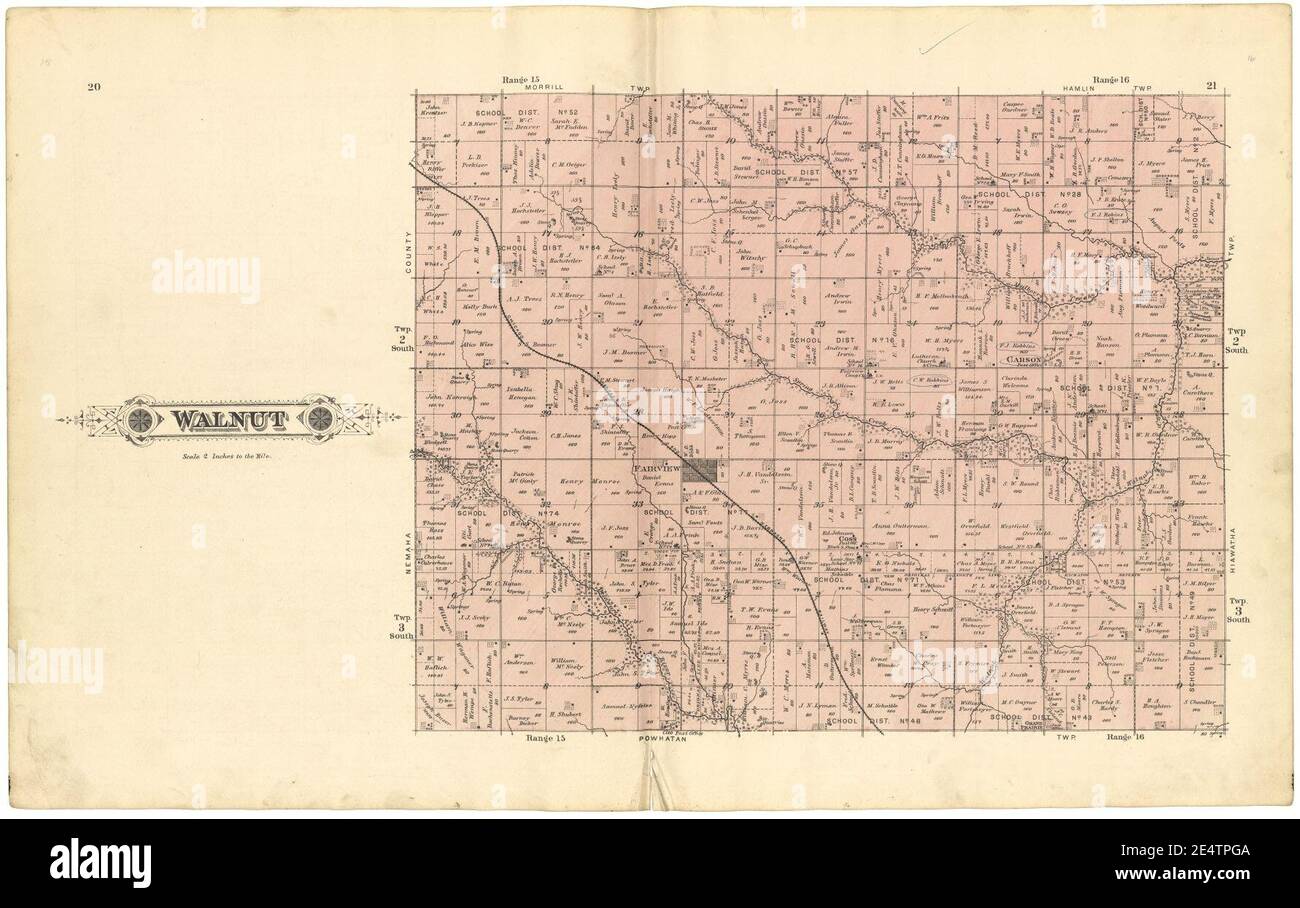 Meacham's illustrated atlas of Brown and Nemaha counties, Kansas Stock ...