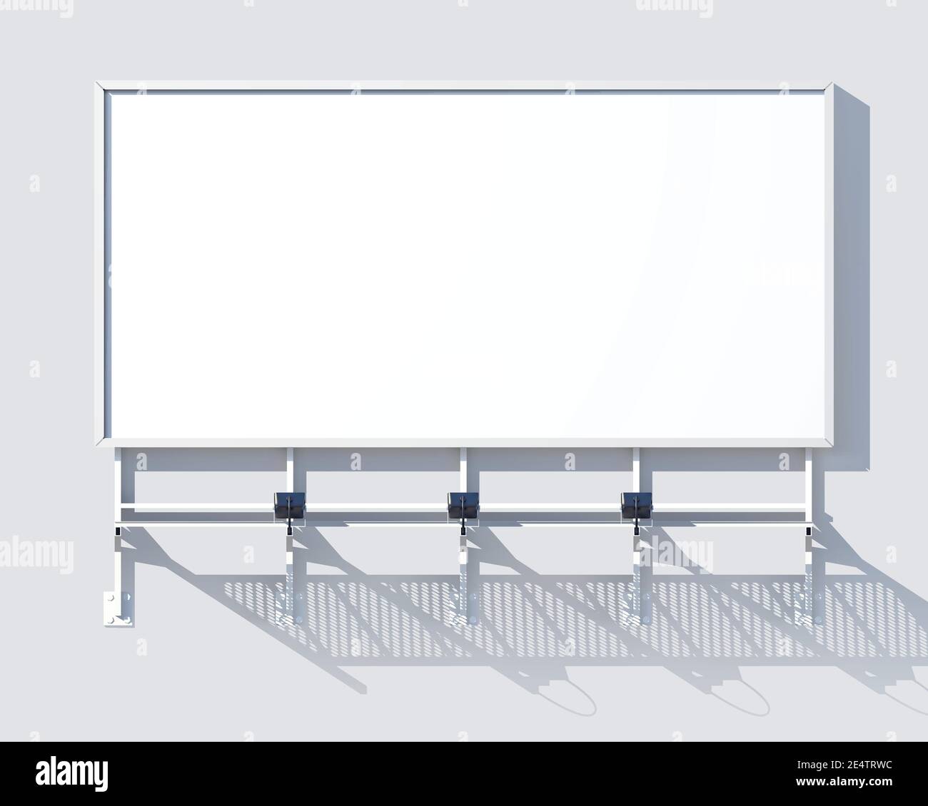 Gallery billboard blank advertising frame isolated on white background ...