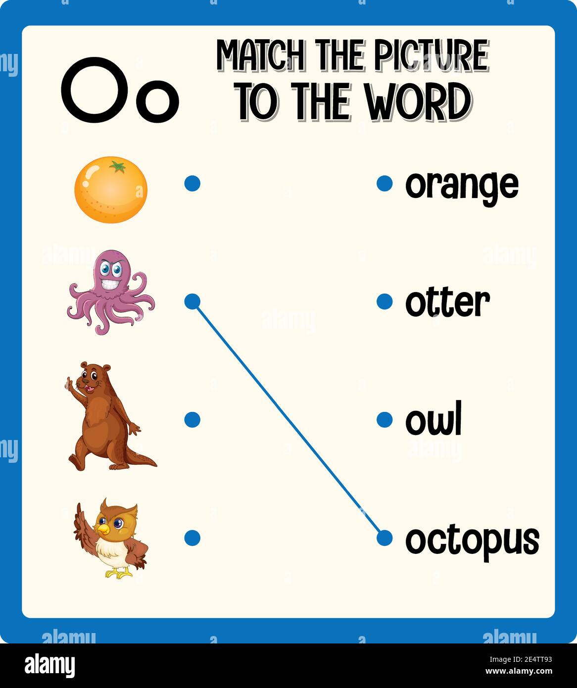 Match the picture to the word worksheet for children illustration Stock ...