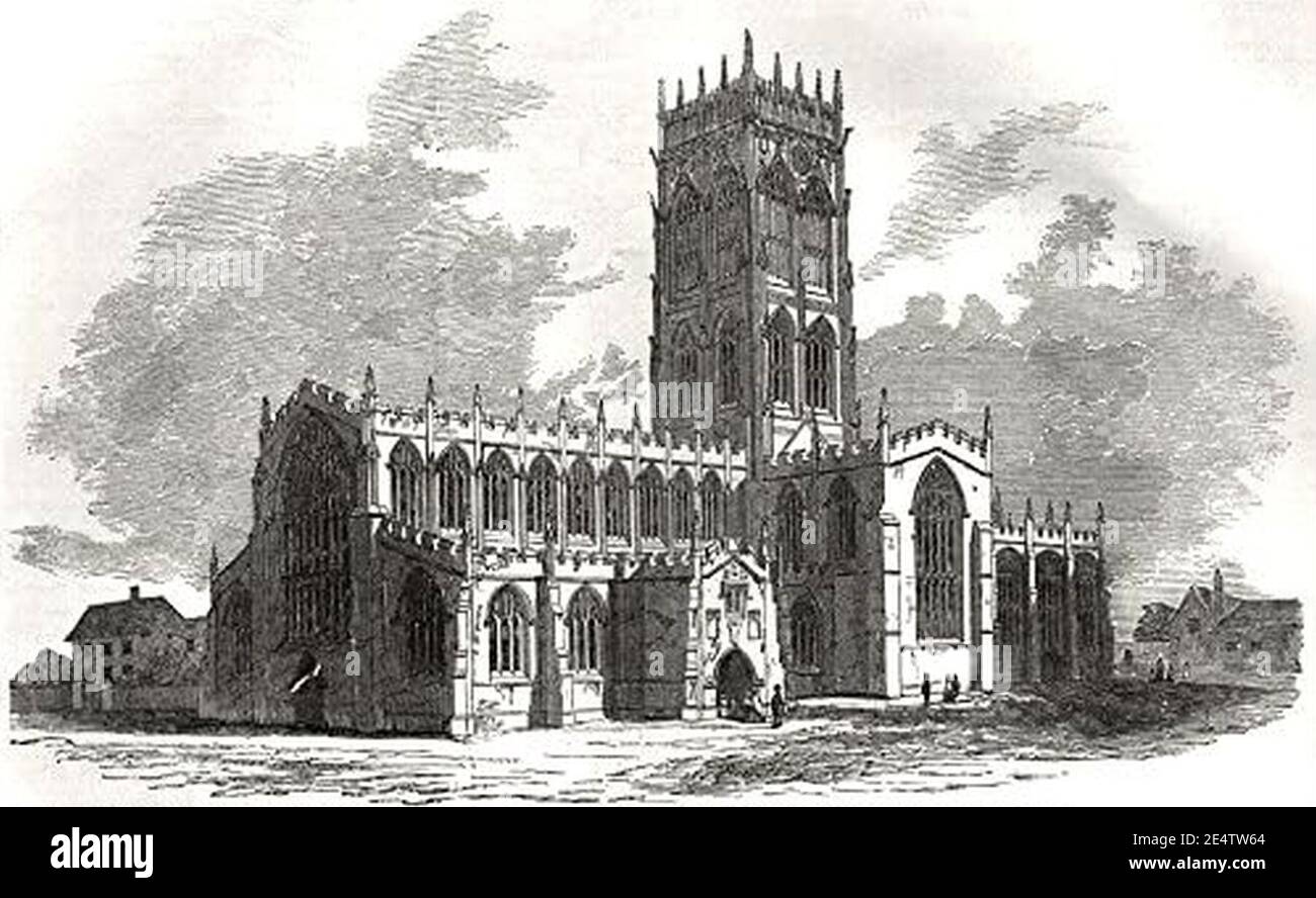 Medieval St George's Church, Doncaster 1853 Stock Photo - Alamy