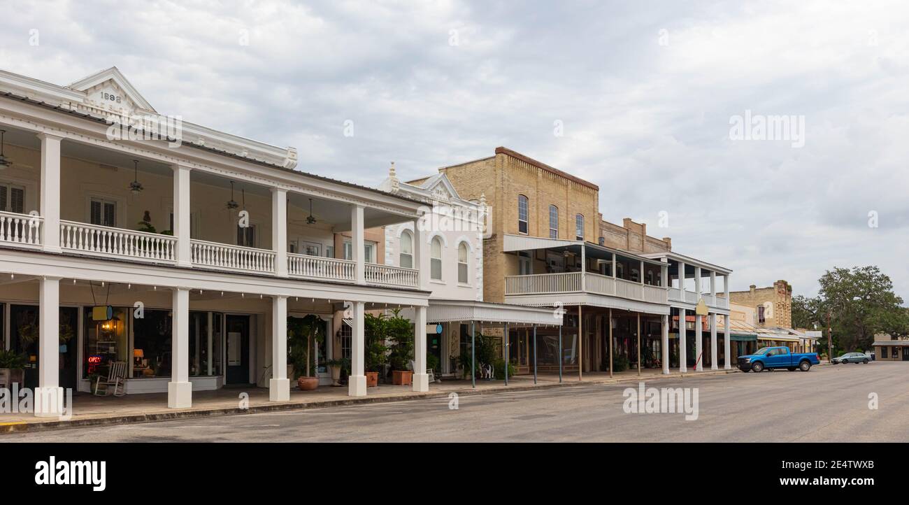 The historic buildings in Goliad, in the State of Texas, USA Stock ...