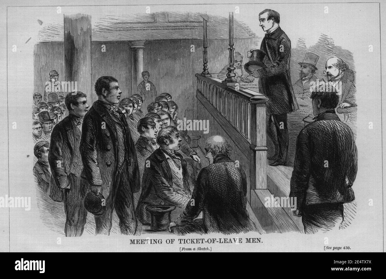Meeting of Ticket-of-Leave Men Stock Photo - Alamy