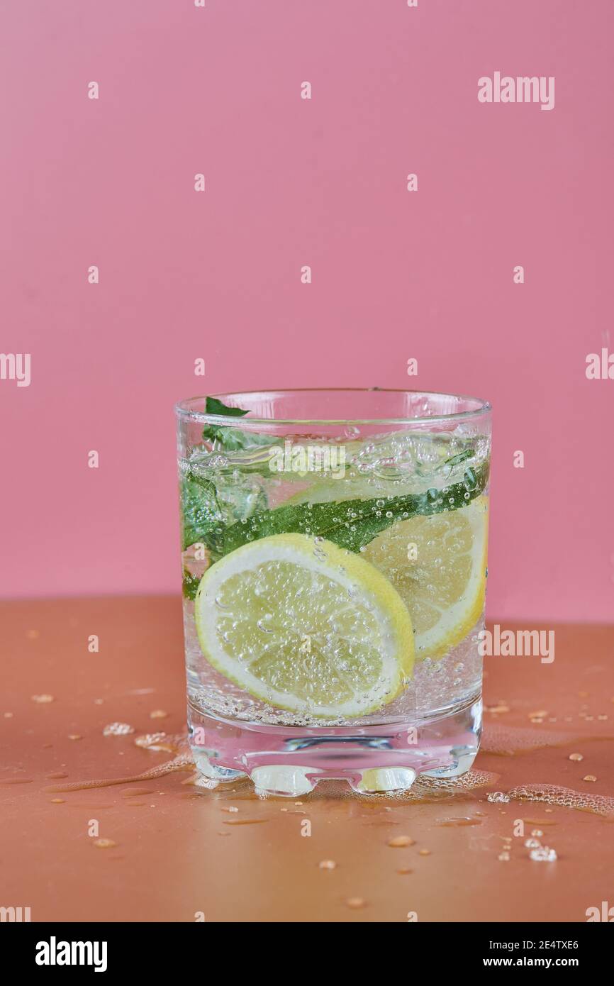 Lemonade pink background hi-res stock photography and images - Alamy