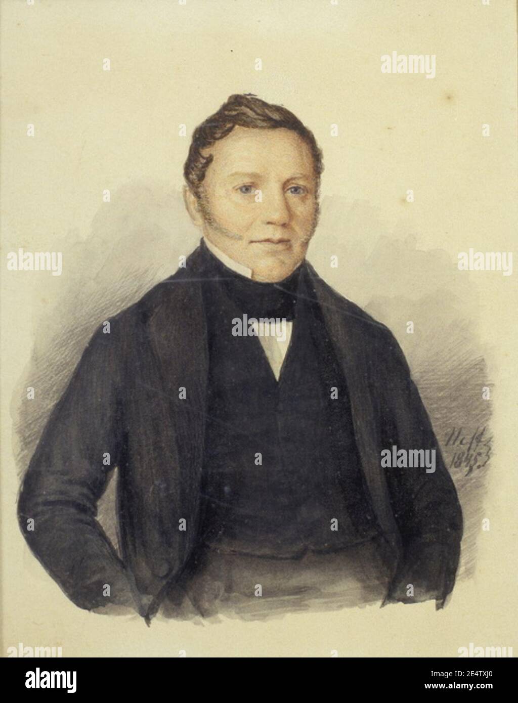 Mehe portree, Carl Timoleon von Neff Stock Photo - Alamy