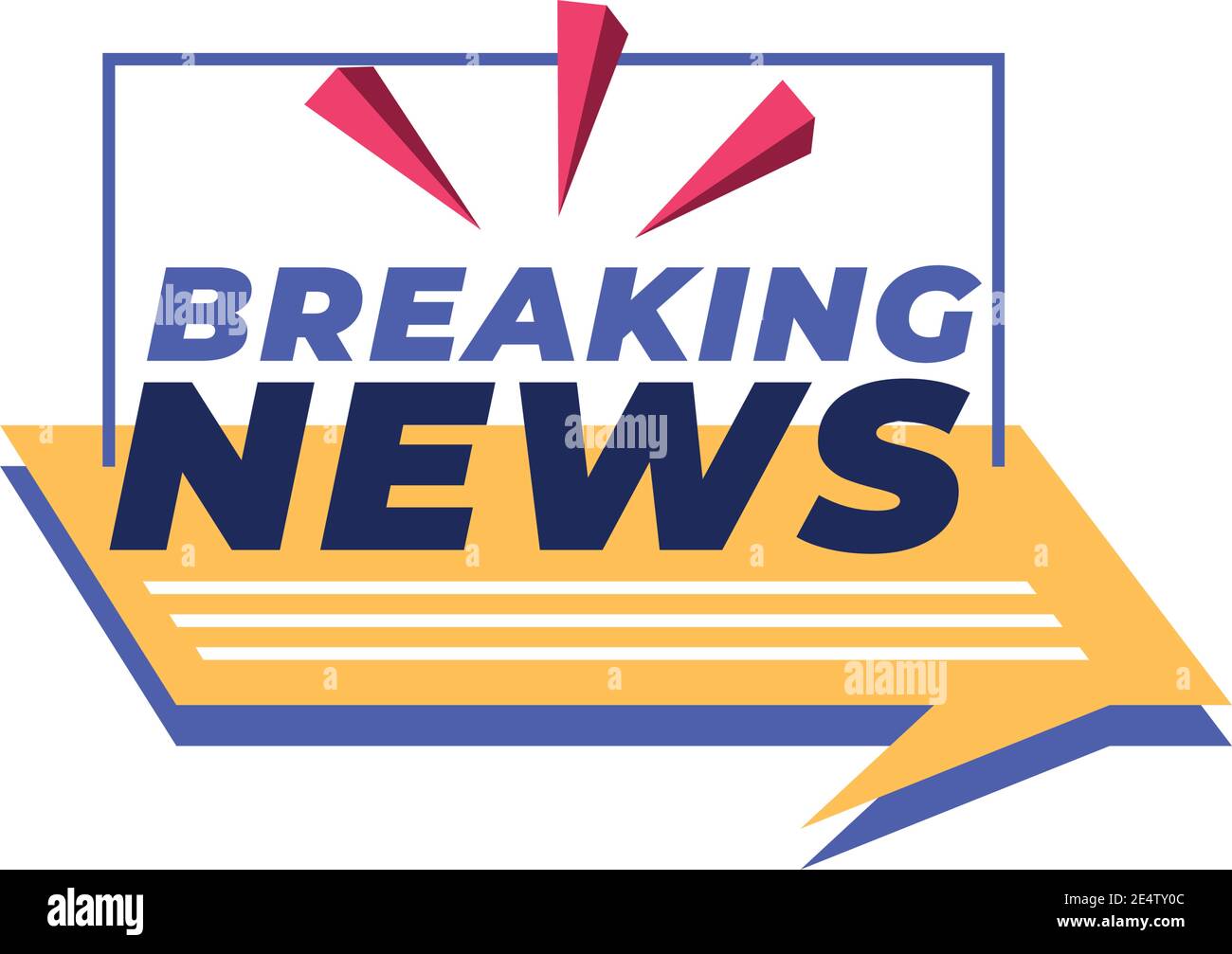 Breaking news yellow label design, Technology channel communication and ...