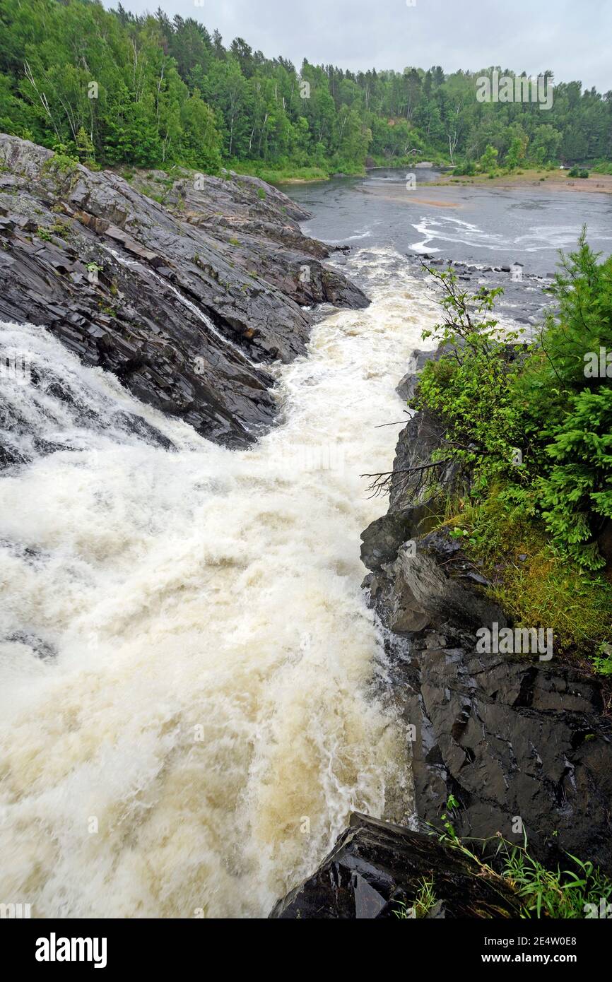 Dramatic Natural Chute in a Wild River in Chutes Provincial Park in ...