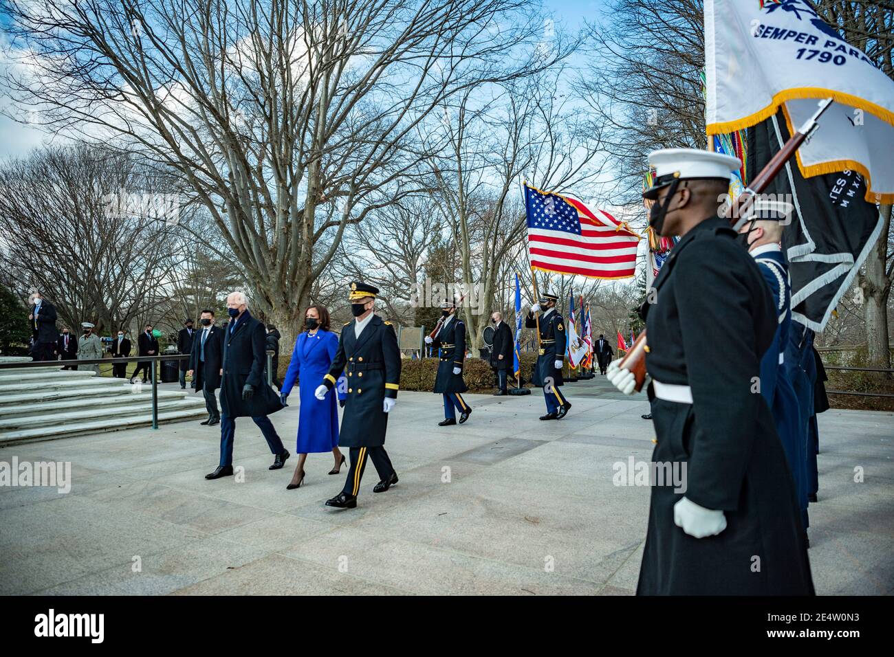 U.S. President Joe Biden, Vice President Kamala Harris and Army Maj ...
