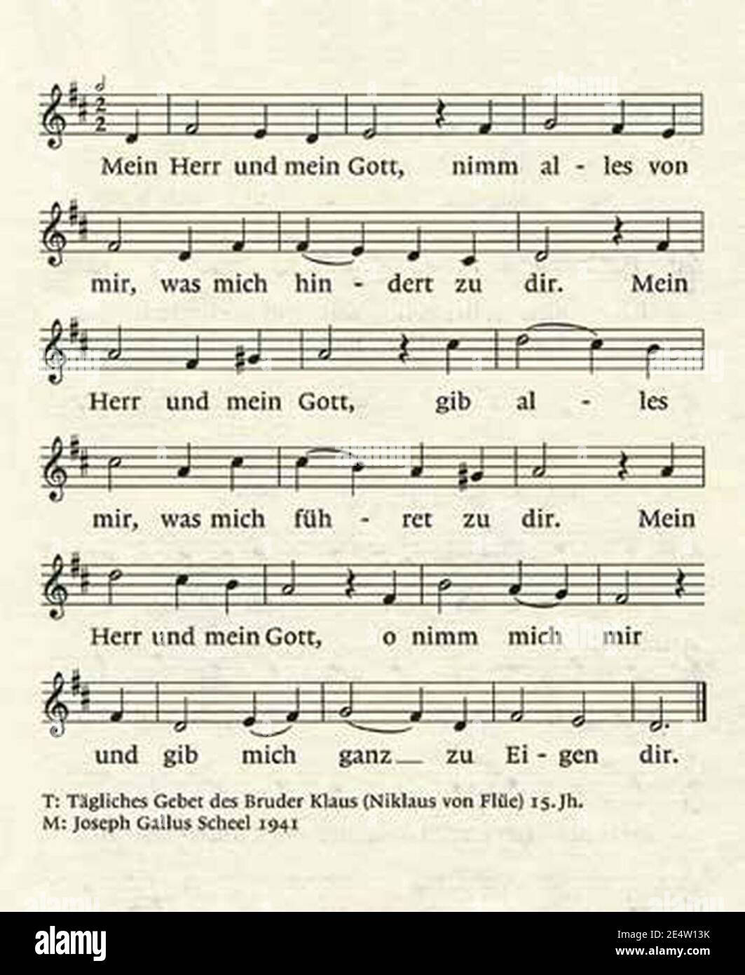 Mein Herr und mein Gott, nimm alles von mir (Lied Stock Photo - Alamy