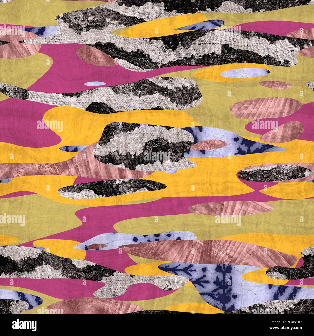 Seamless collage in camo shapes vivid montage Stock Photo - Alamy