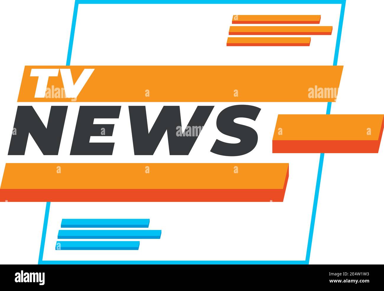 tv news orange banner design, Technology channel communication theme ...