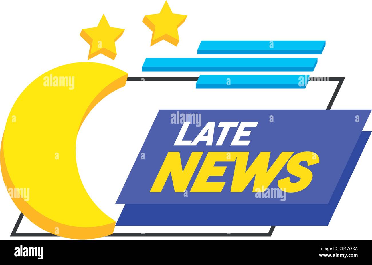 late news banner with moon design, Technology channel communication and ...