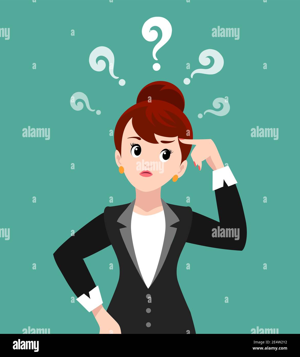 Doubt girl illustration Stock Vector Image & Art - Alamy