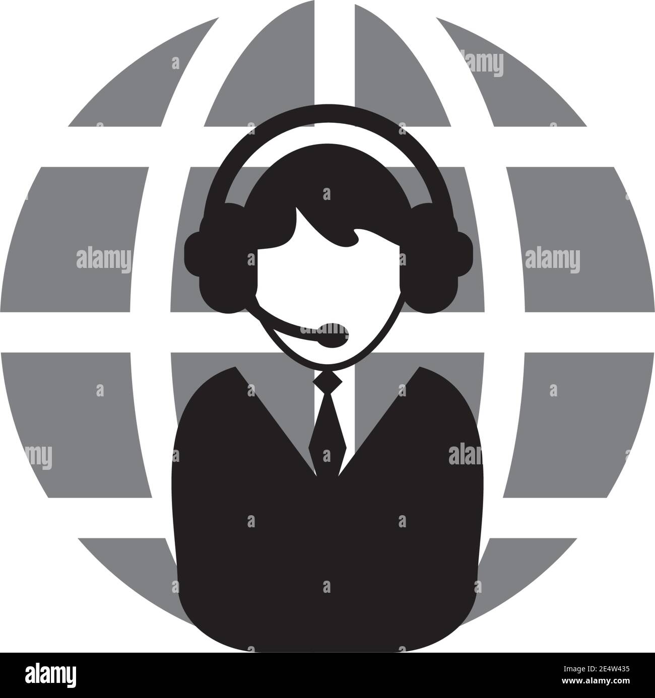 Call center customer care line icon logo design vector template Stock ...