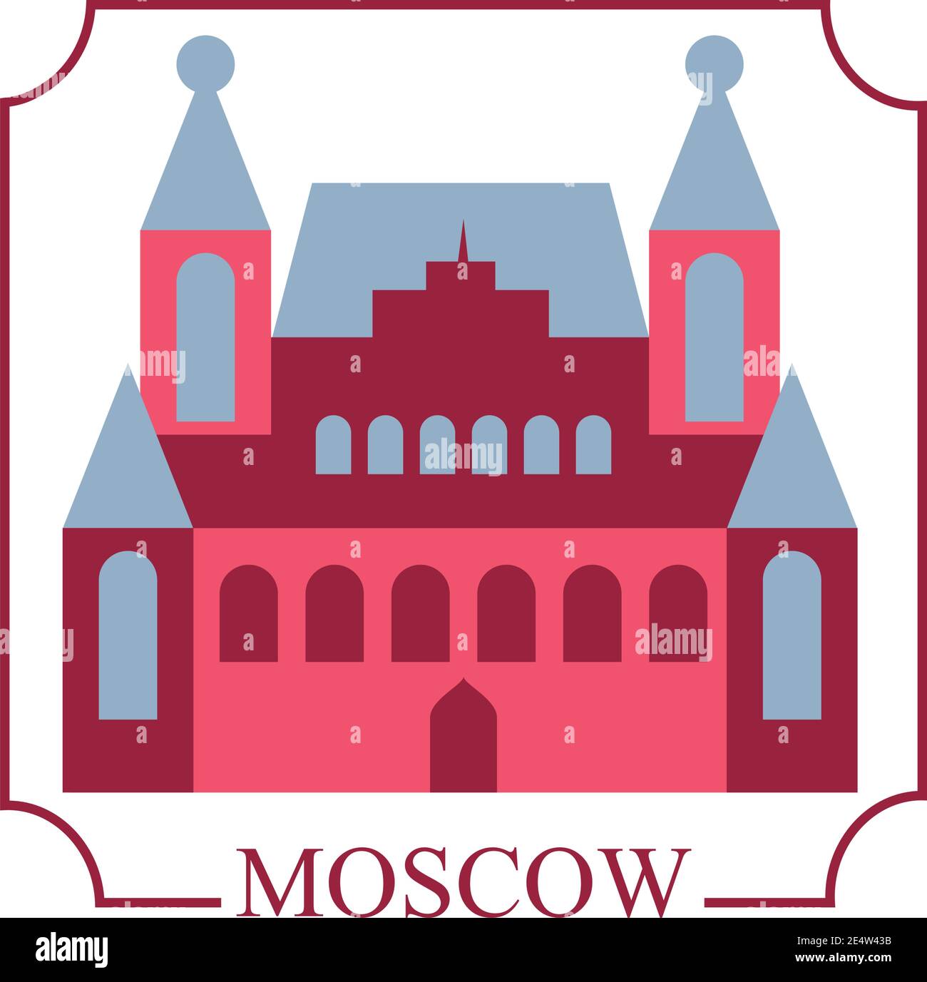 moscow city stamp design, Travel tourism and tour theme Vector ...