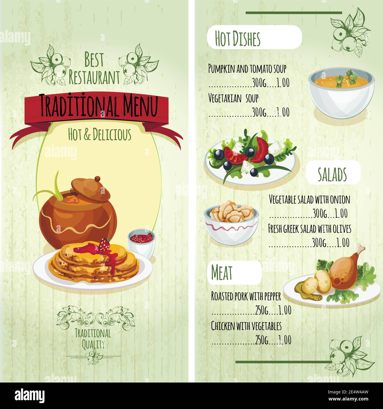 Cooking traditional meat dishes Stock Vector Images - Alamy