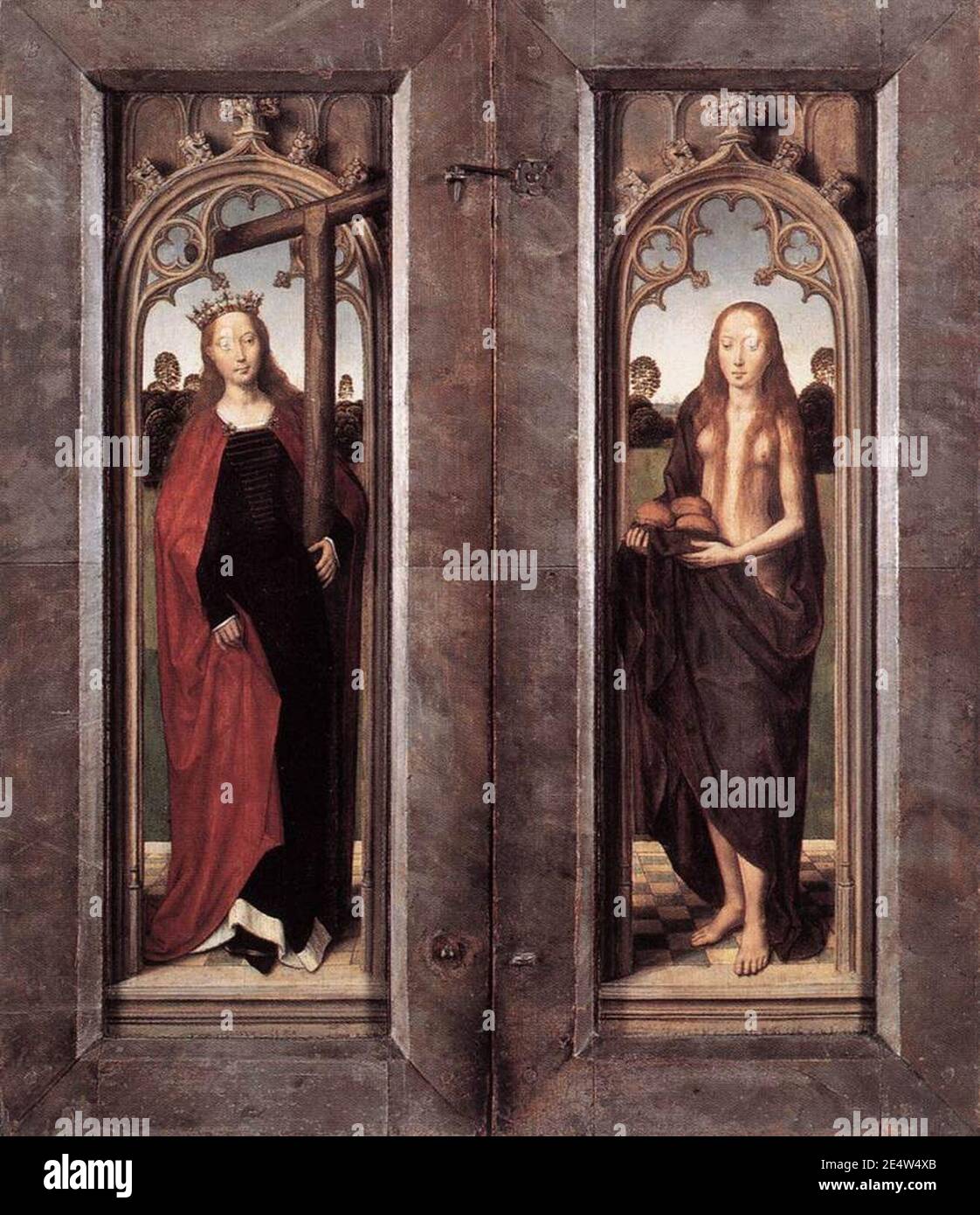 Memling Triptych of Adriaan Reins closed Stock Photo - Alamy