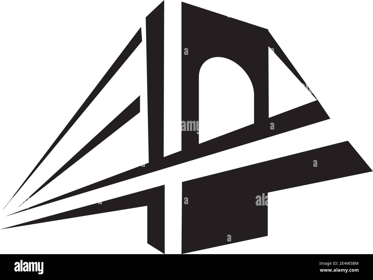 Bridge icon logo design inspiration vector illustration template Stock ...