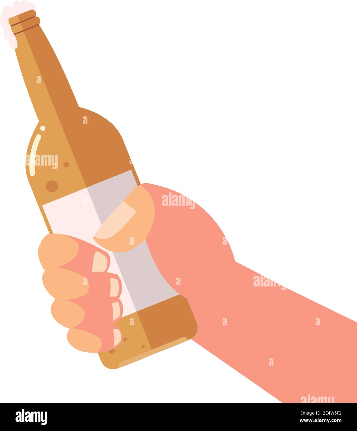 cheers hand holding bottle drink liquor vector illustration Stock ...