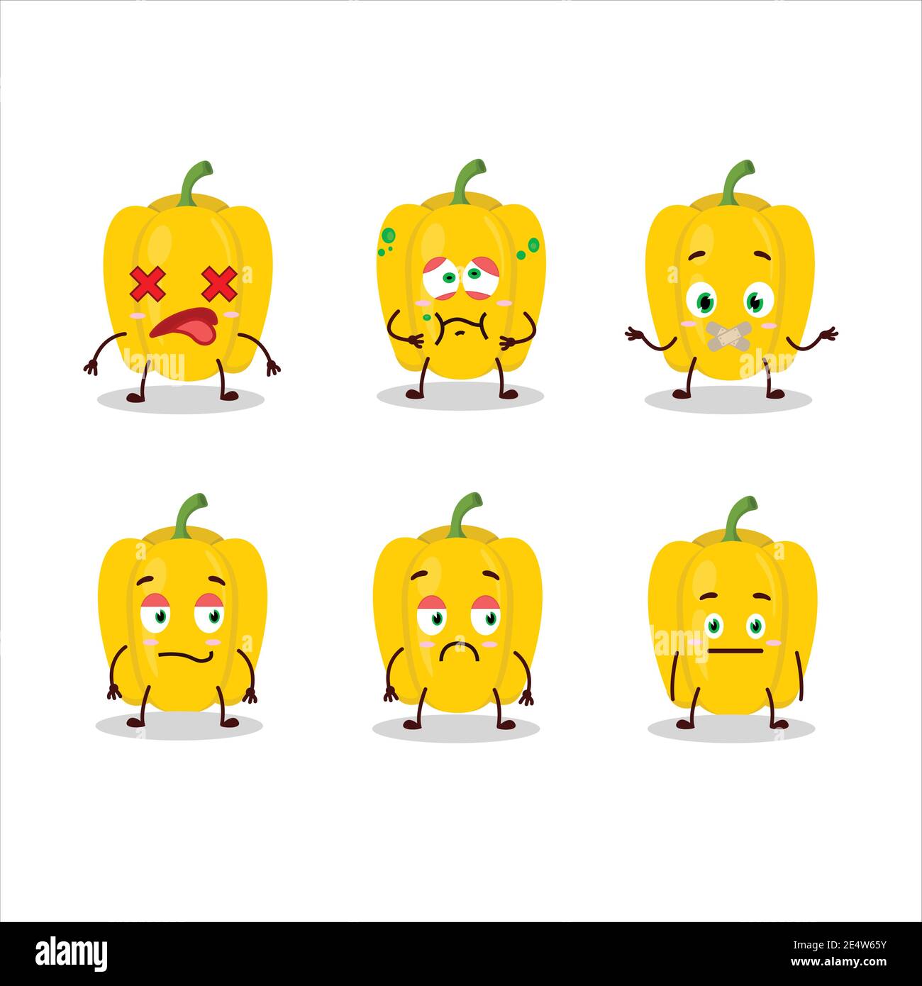Yellow pepper cartoon character with nope expression. Vector ...