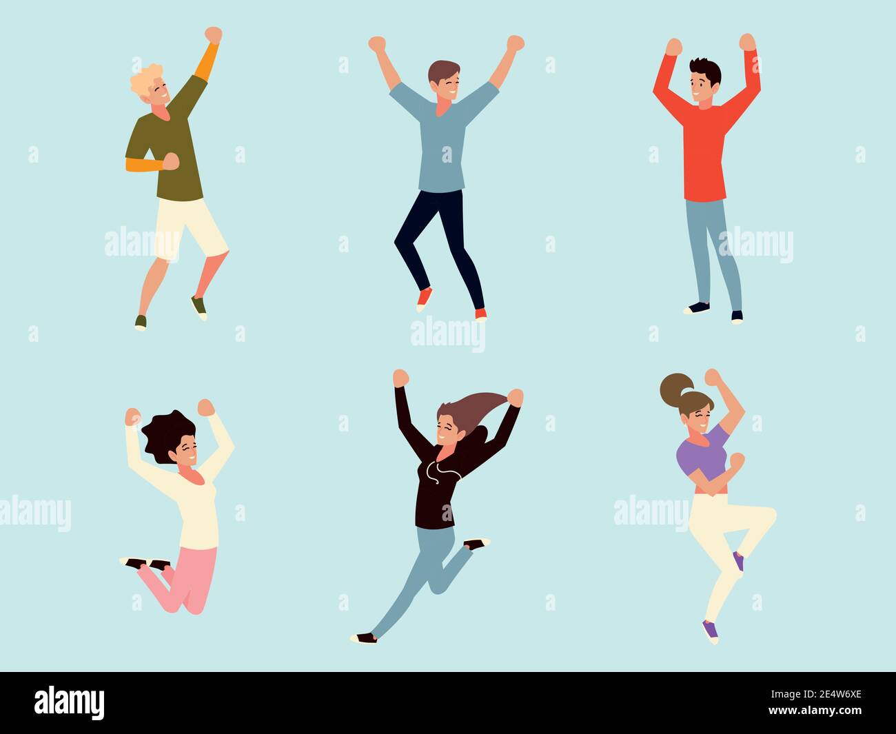 young people celebrating, men and women celebration concept vector ...