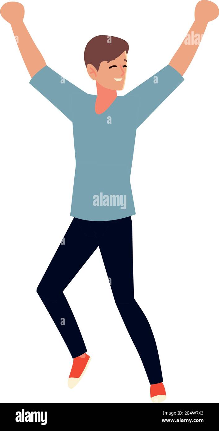 excited man happy celebrating on white background vector illustration ...