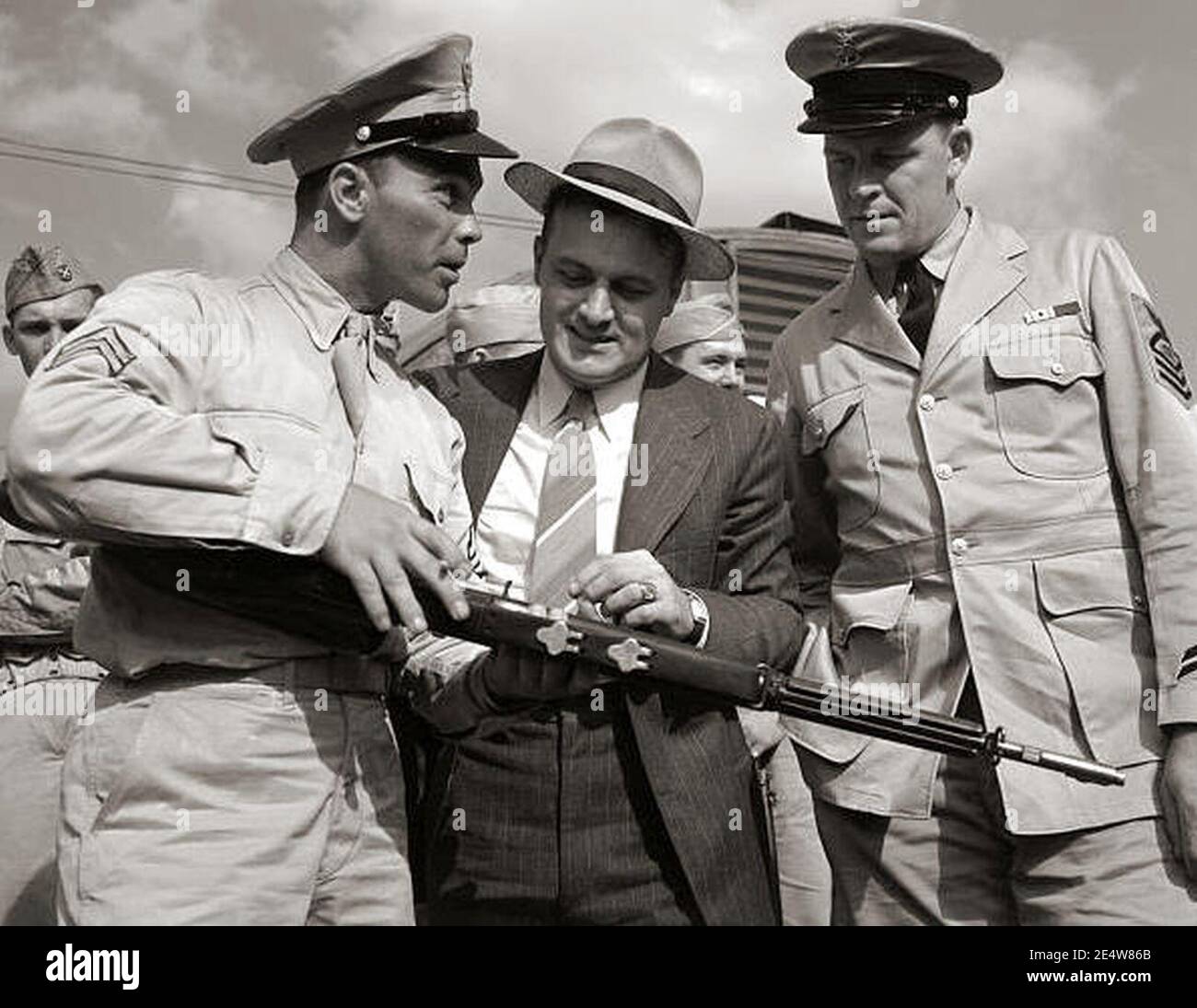 Men Working Together - poster Stock Photo - Alamy