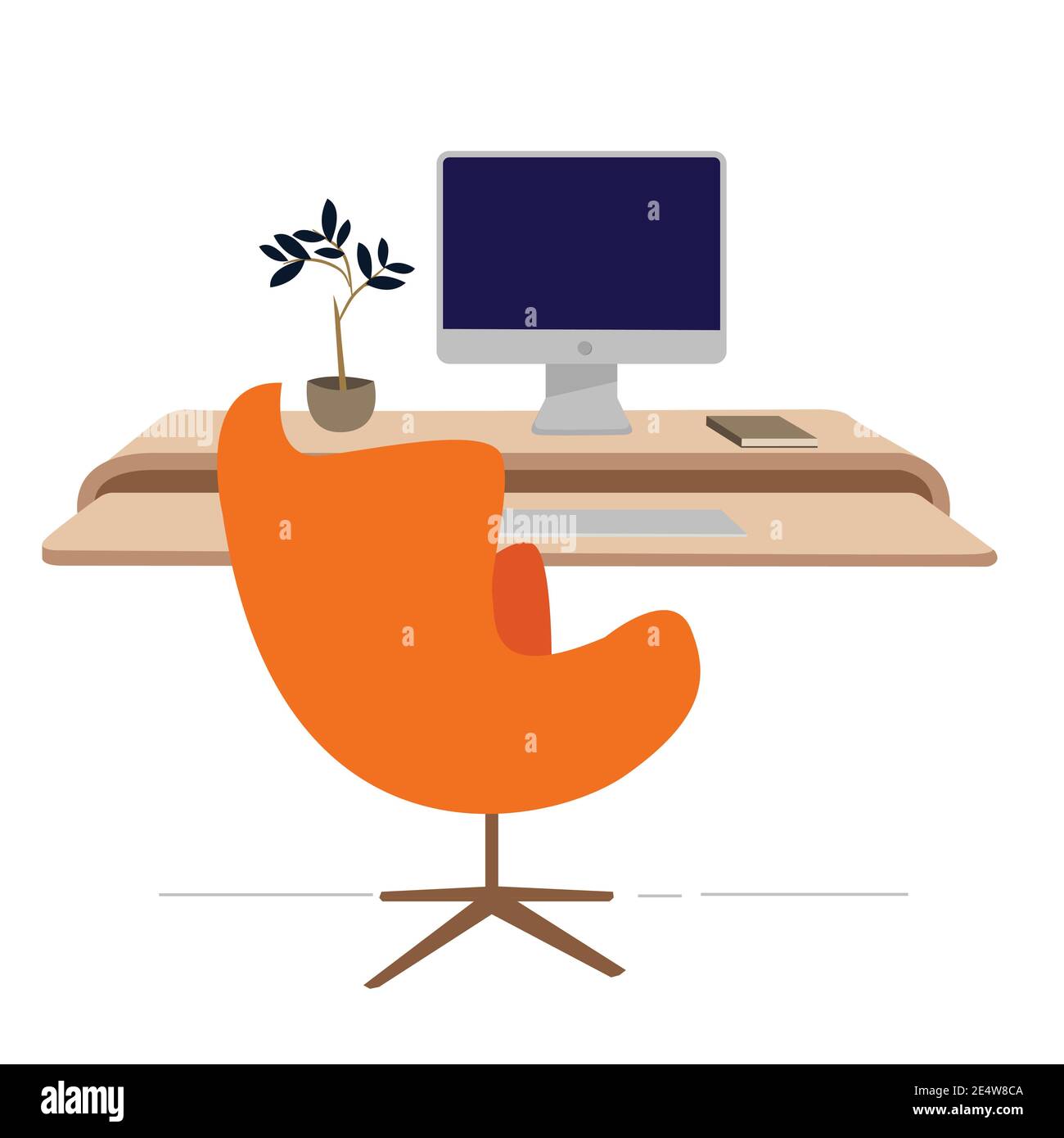 Cozy workplace modern computer Cut Out Stock Images & Pictures - Alamy