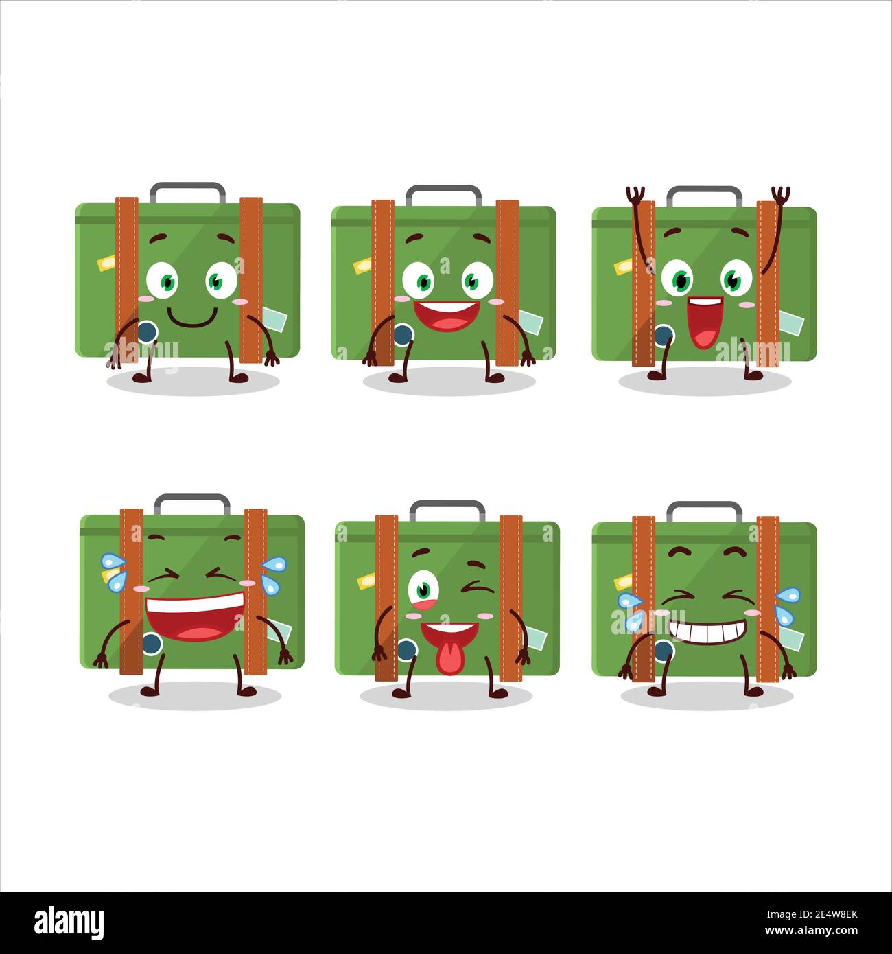 Cartoon character of traveling suitcase with smile expression. Vector ...