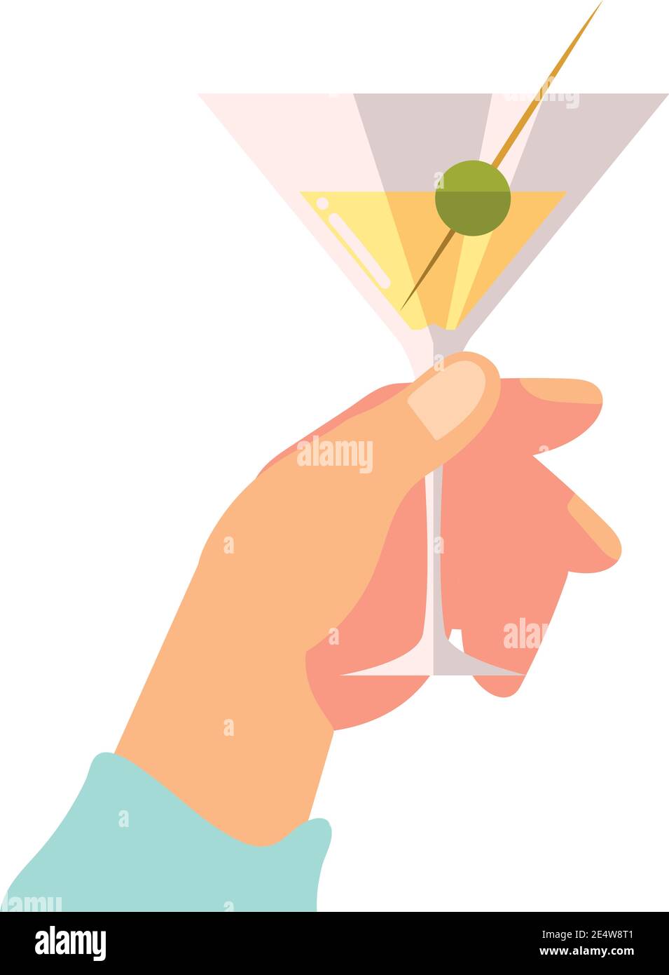cheers hand holding martini drink liquor vector illustration Stock ...