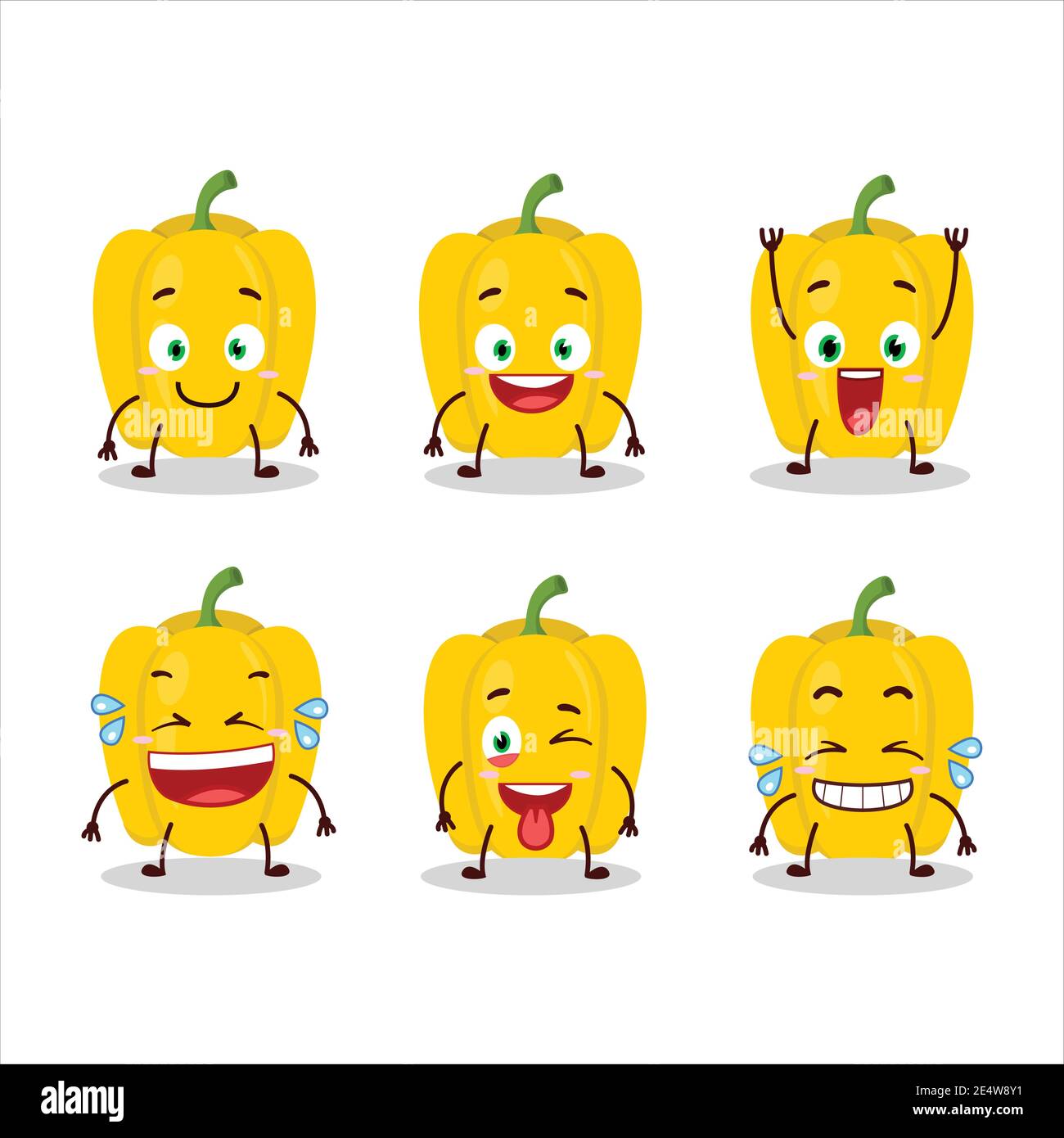 Cartoon character of yellow pepper with smile expression. Vector ...