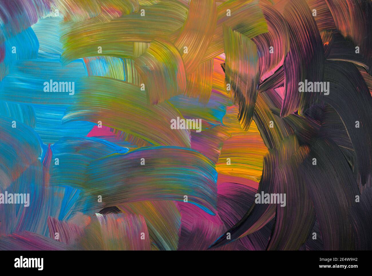 Acrylic colors painted abstract on canvas. Handmade, hand drawn ...