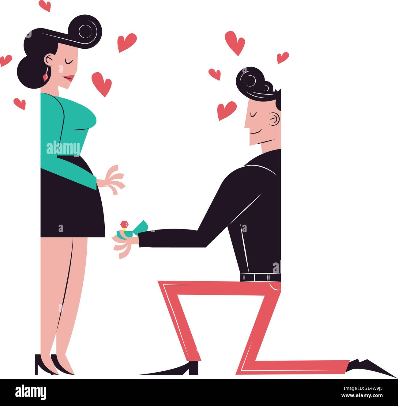 Proposal Illustration Couple High Resolution Stock Photography and ...